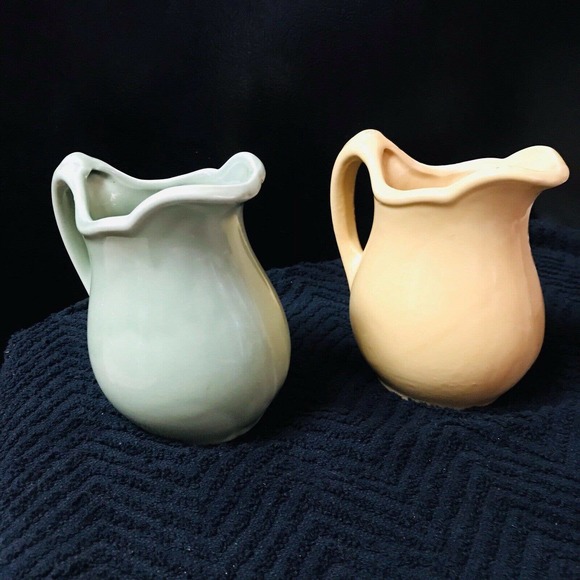 unknown | Dining | Two 8 Molded Clay Pitchers Vintage Mid Century ...